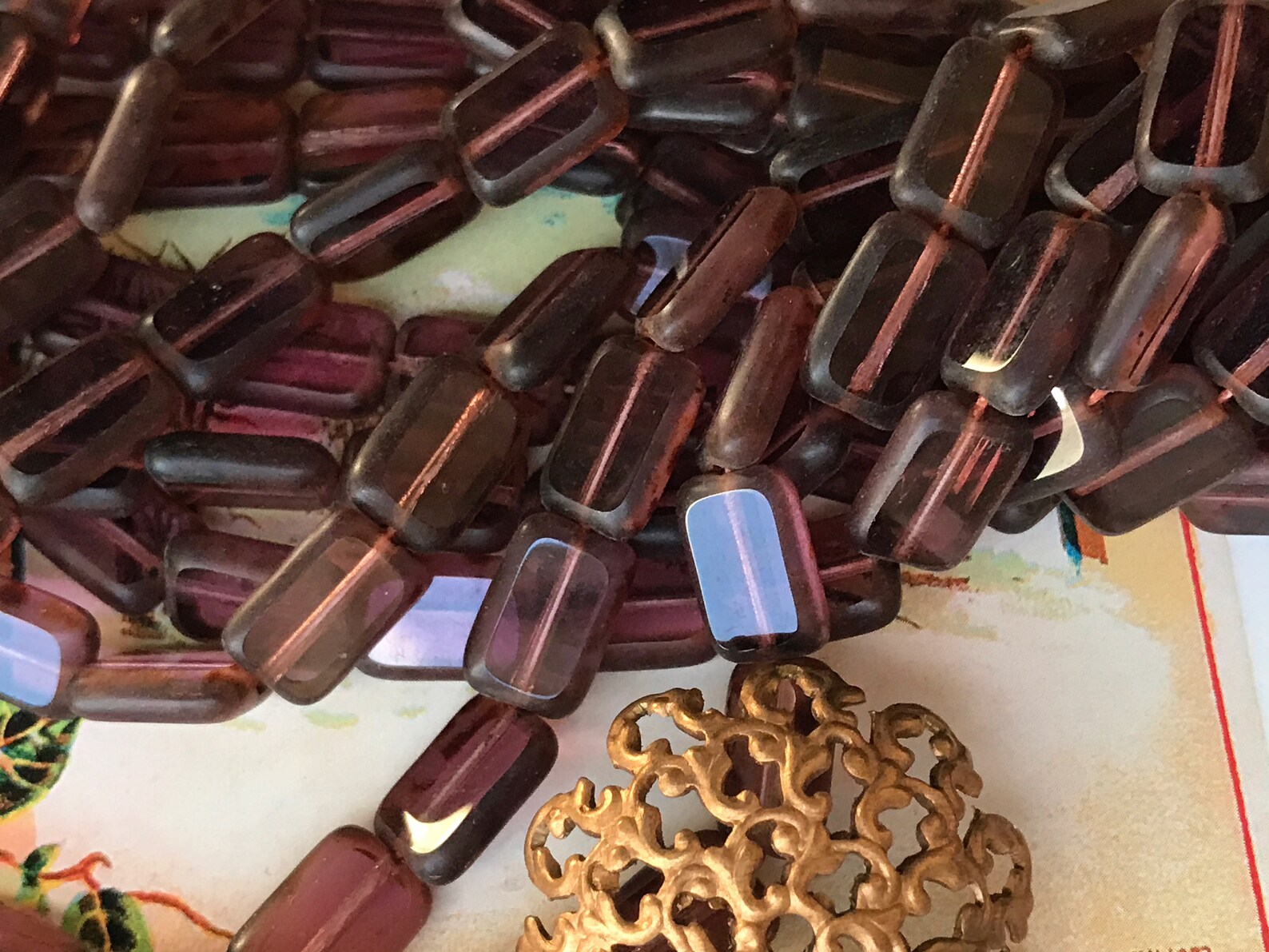 Vintage Amethyst Window Pane Beads, Czech Beads, 12 Pcs, #B300C - Etsy