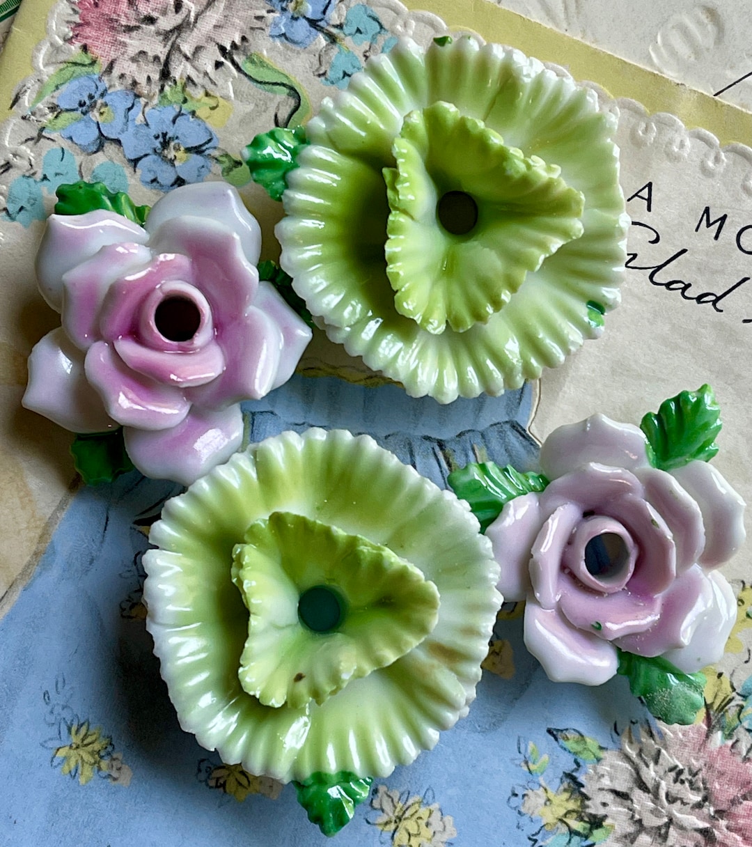 Vintage Capodimonte Flowers, Porcelain - Etsy