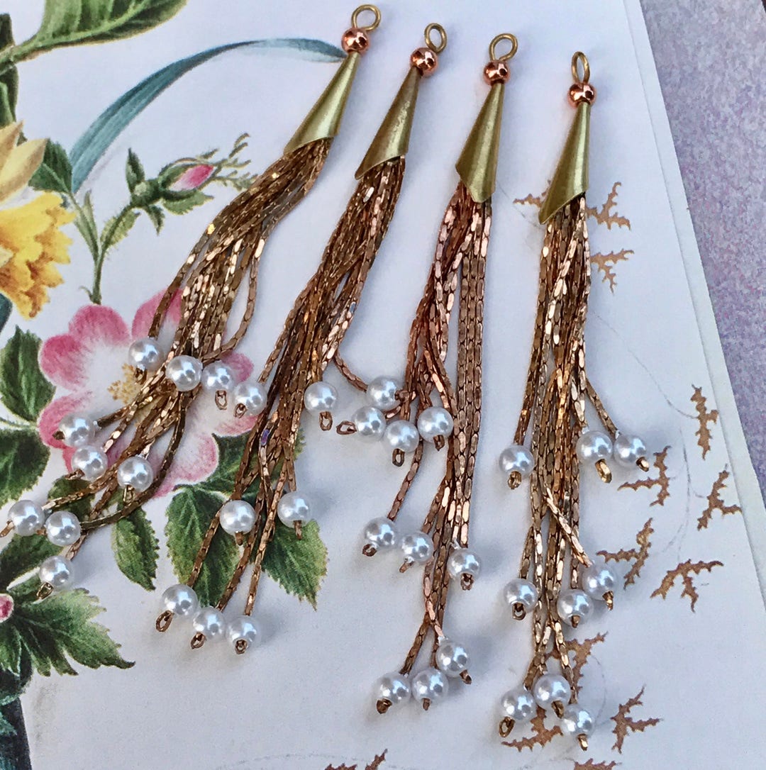VINTAGE Tassels, Chain Fringe, TASSEL Pendants, 3 1/4", 2pcs - Etsy