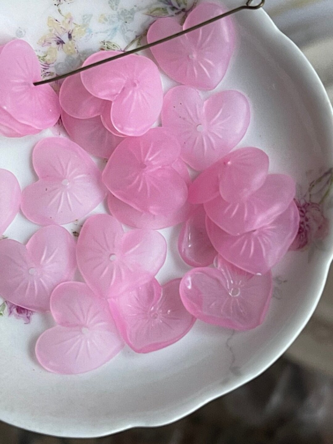 Pink Heart Cabochons, 10pcs, 12x15, Vintage - Etsy