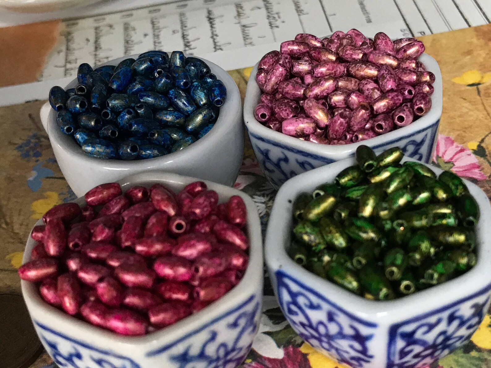 Vintage Rice Beads Lucite Beads Picasso Beads Tiny Beads | Etsy