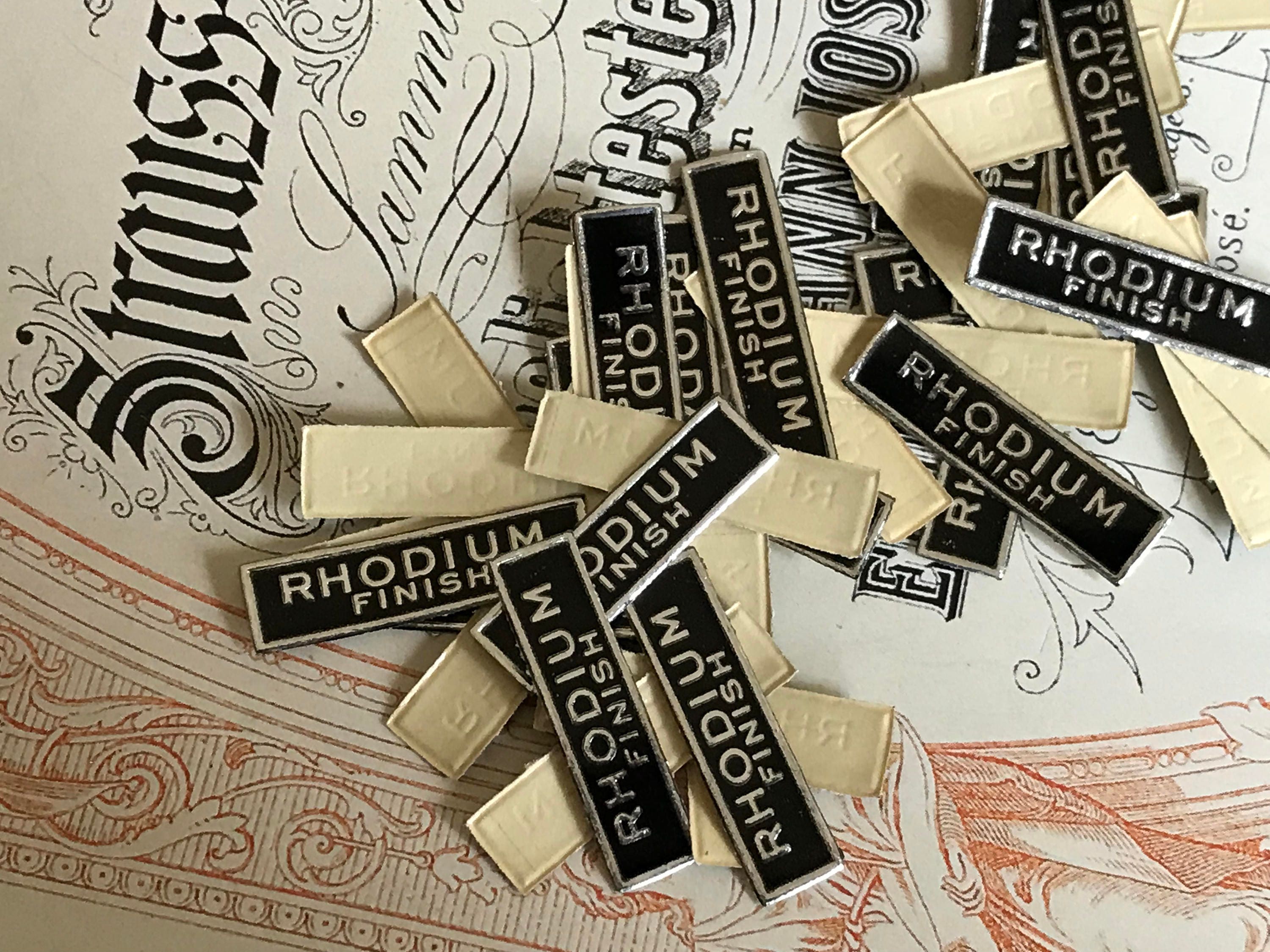 Rhodium Finish Tags Stickers Vintage Jewelry Stickers | Etsy