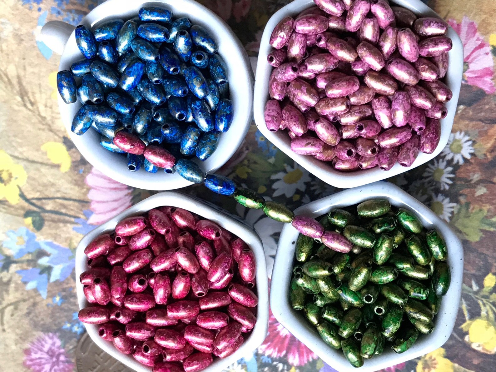 Vintage Rice Beads Lucite Beads Picasso Beads Tiny Beads - Etsy