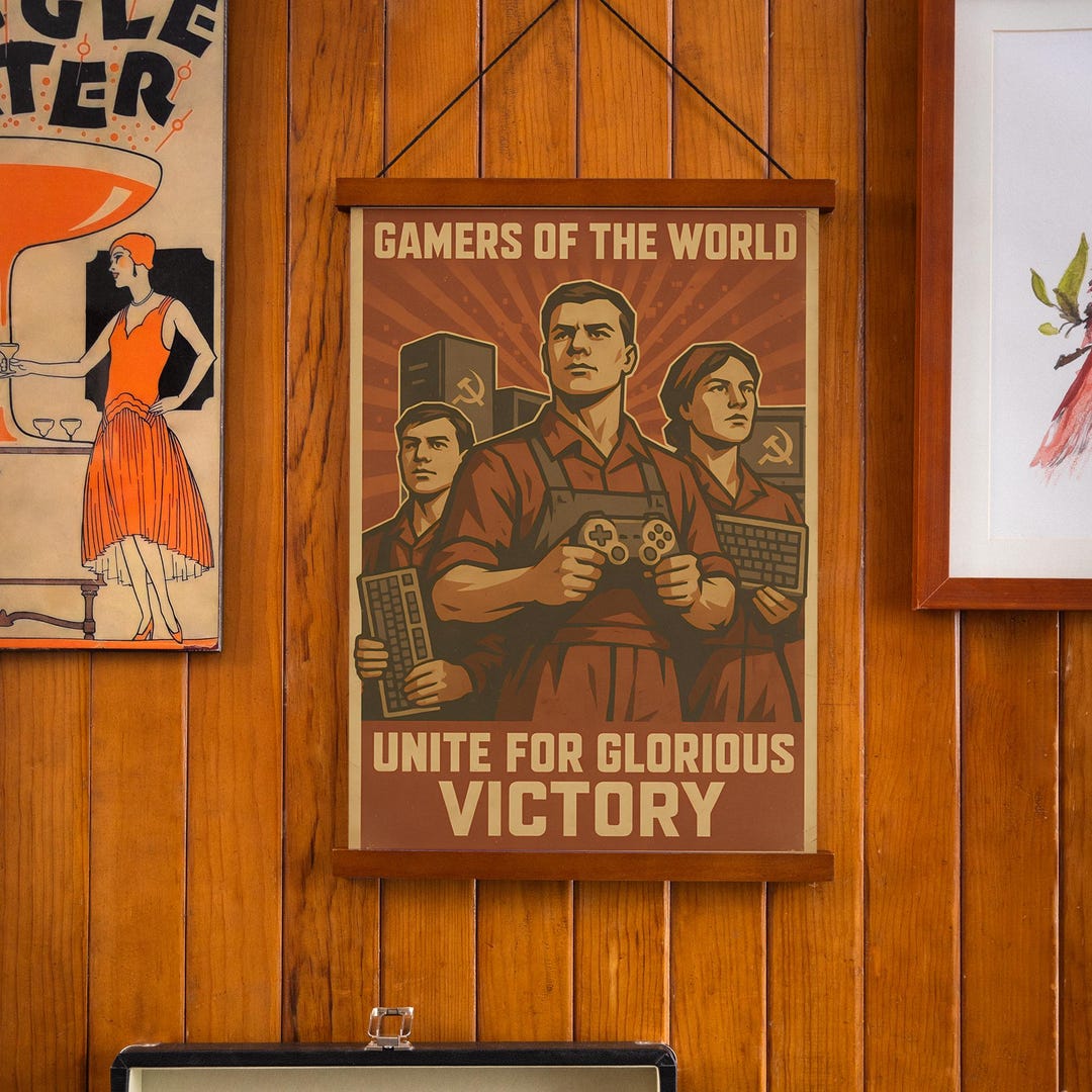 Soviet Gamer Poster – Funny Retro Gaming Propaganda Wall Art, Unite for ...