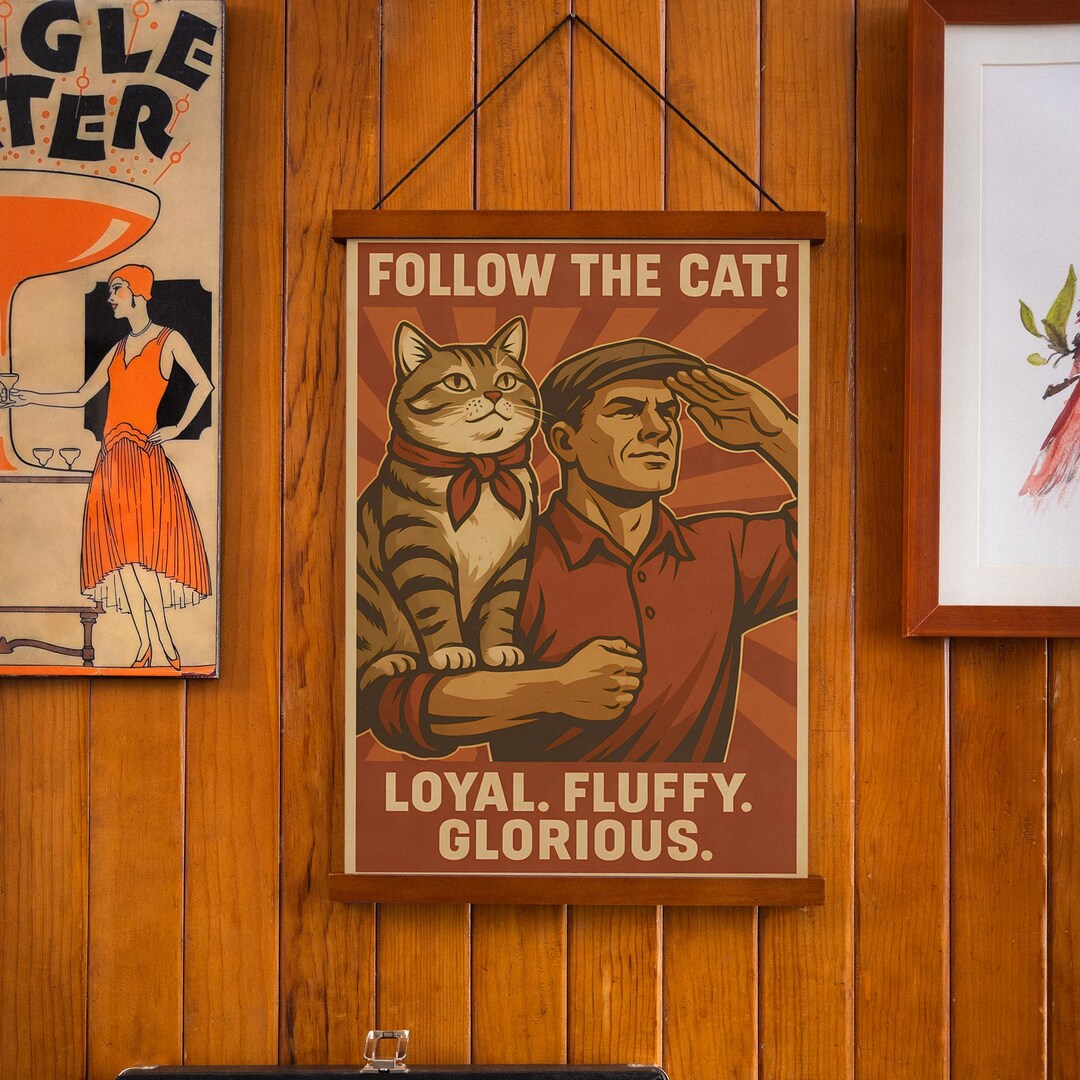 Comrade Cat Propaganda Poster – Funny Soviet Style Wall Art, Loyal ...