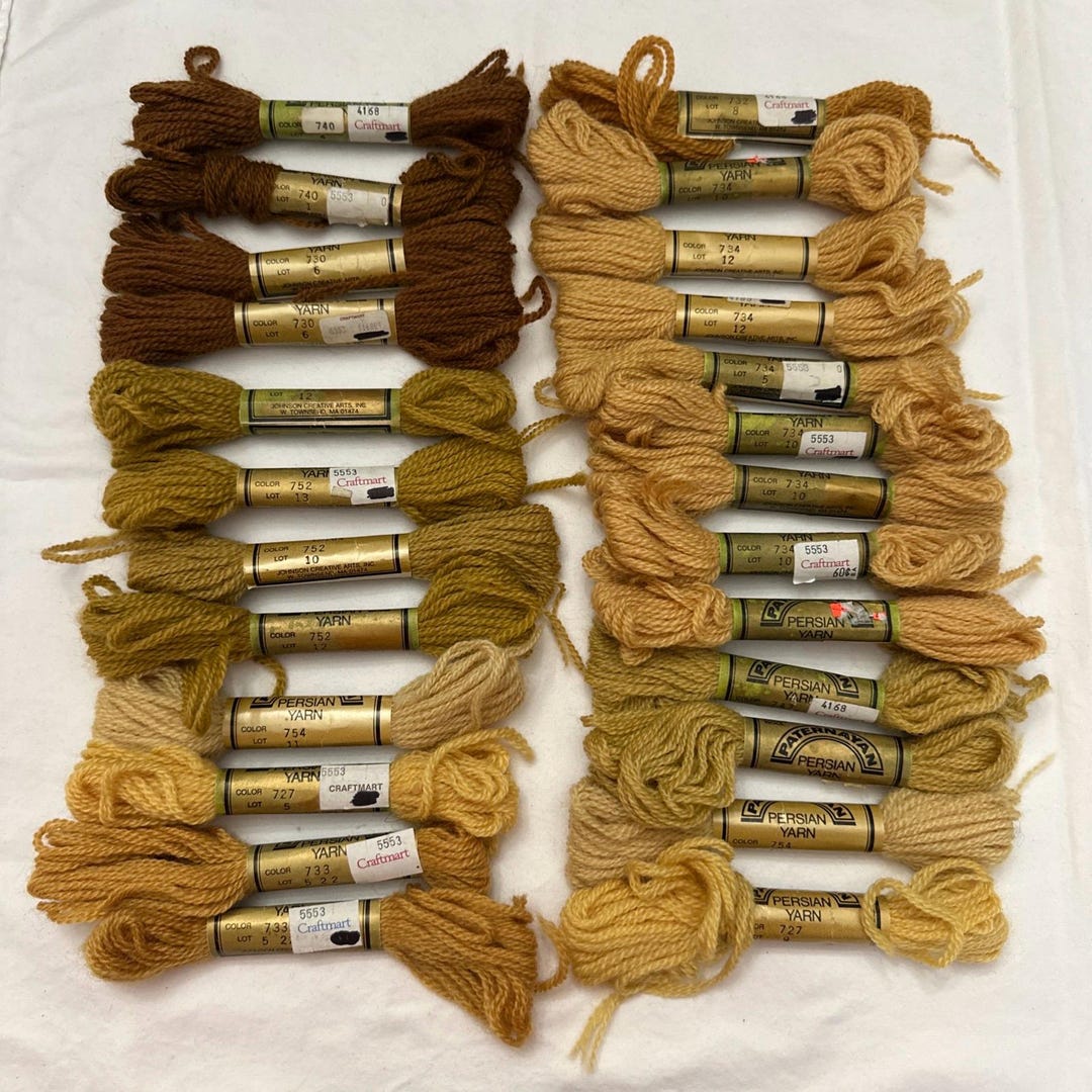 Vintage Paternayan Wool Persian Yarn Needlepoint Browns 8yd 25 Skeins ...