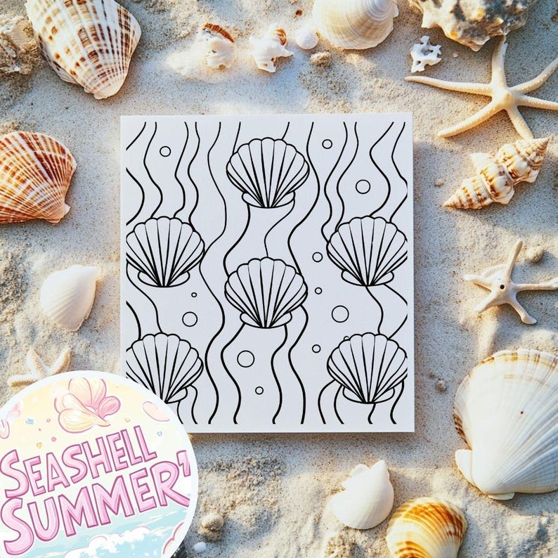 Sea Shell Coloring Pages Adult Coloring Pages for Kids Coloring Book ...