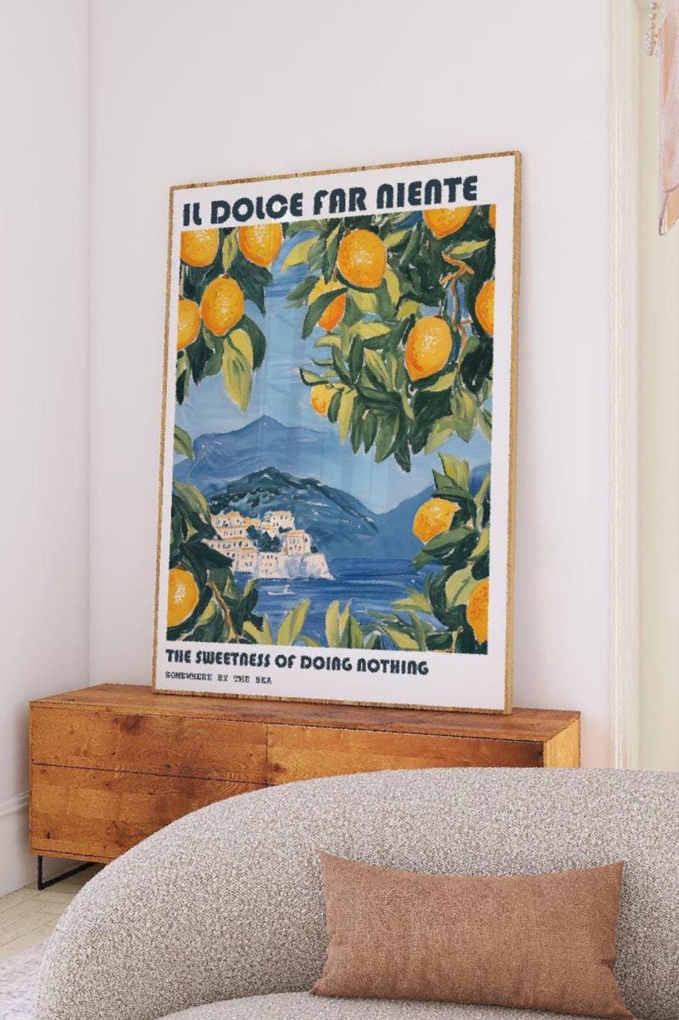 Il Dolce Far Niente Poster – Italian Kitchen Decor and Living Room Wall ...