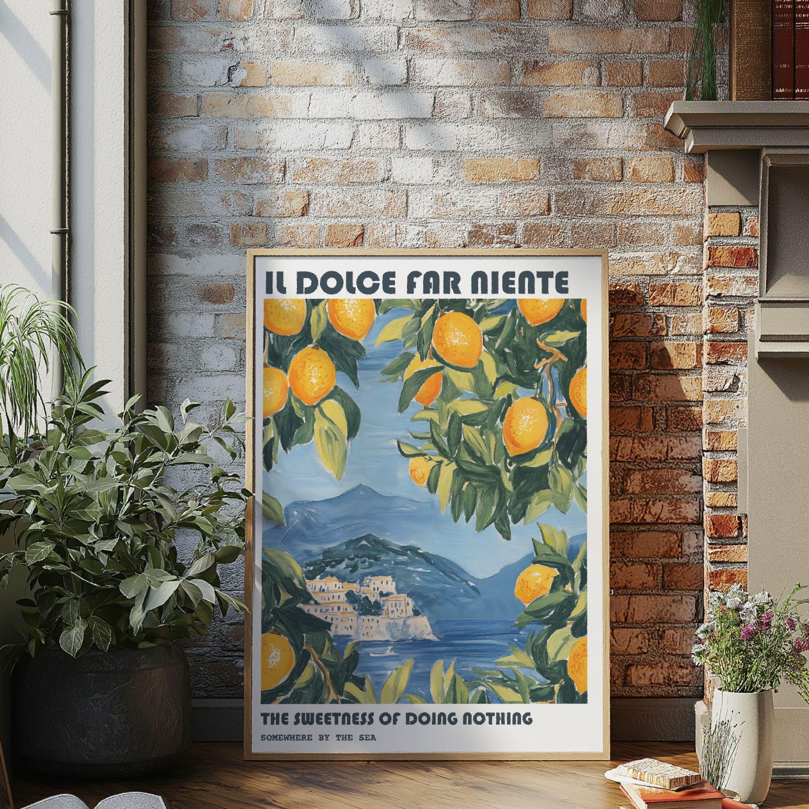 Il Dolce Far Niente Poster – Italian Kitchen Decor and Living Room Wall ...