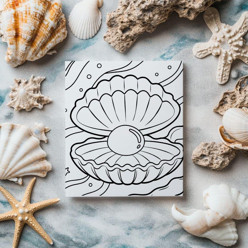Sea Shell Coloring Pages Adult Coloring Pages for Kids Coloring Book ...