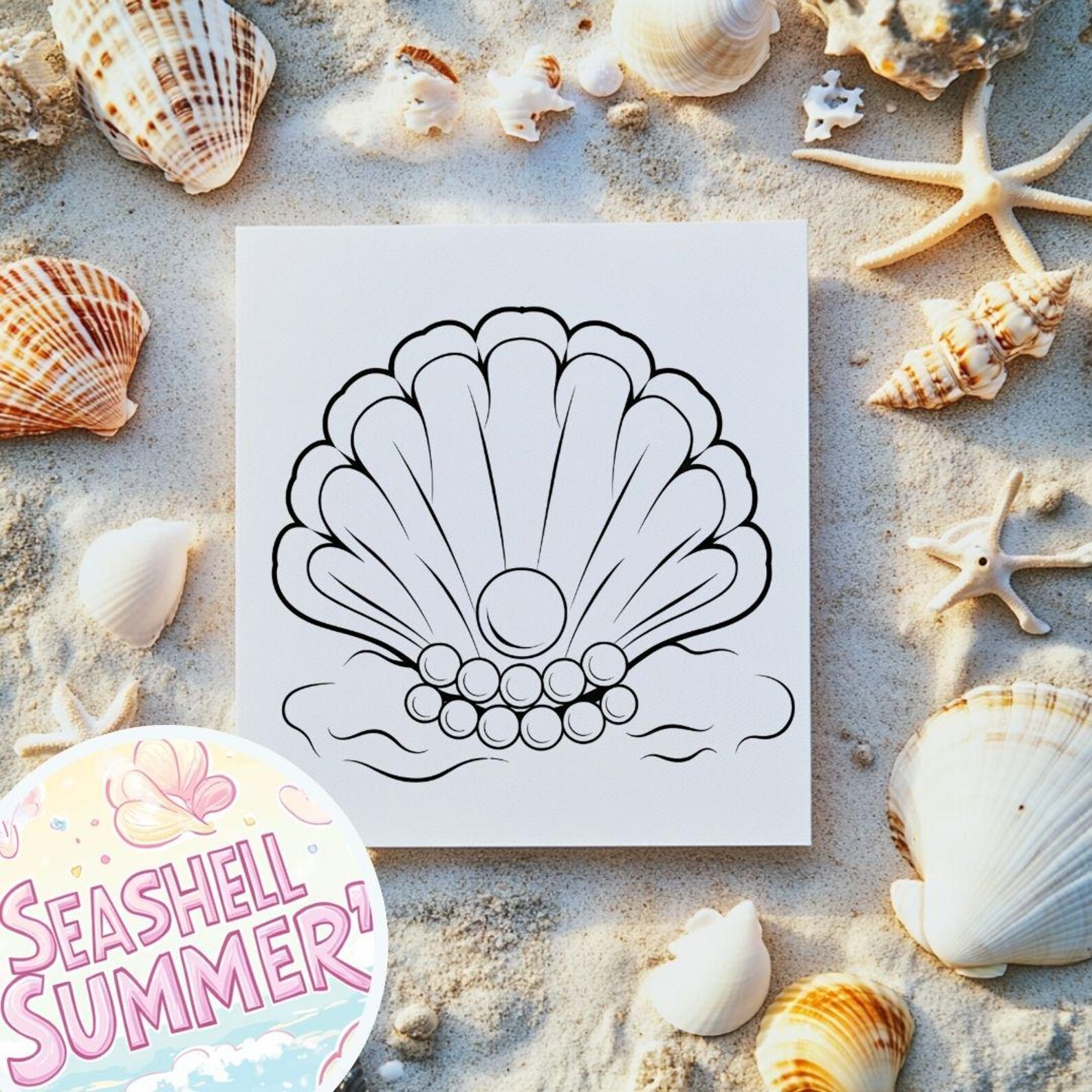 Sea Shell Coloring Pages Adult Coloring Pages for Kids Coloring Book ...