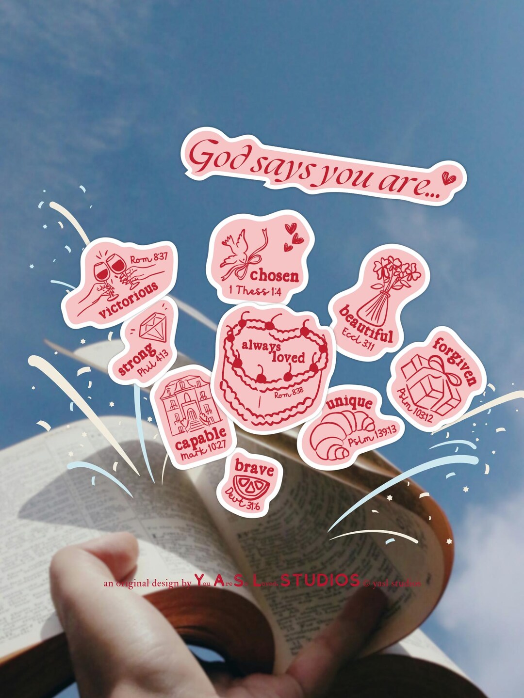 Christian Inspirational Sticker Bundle Faith-based Bible Verse Decals ...