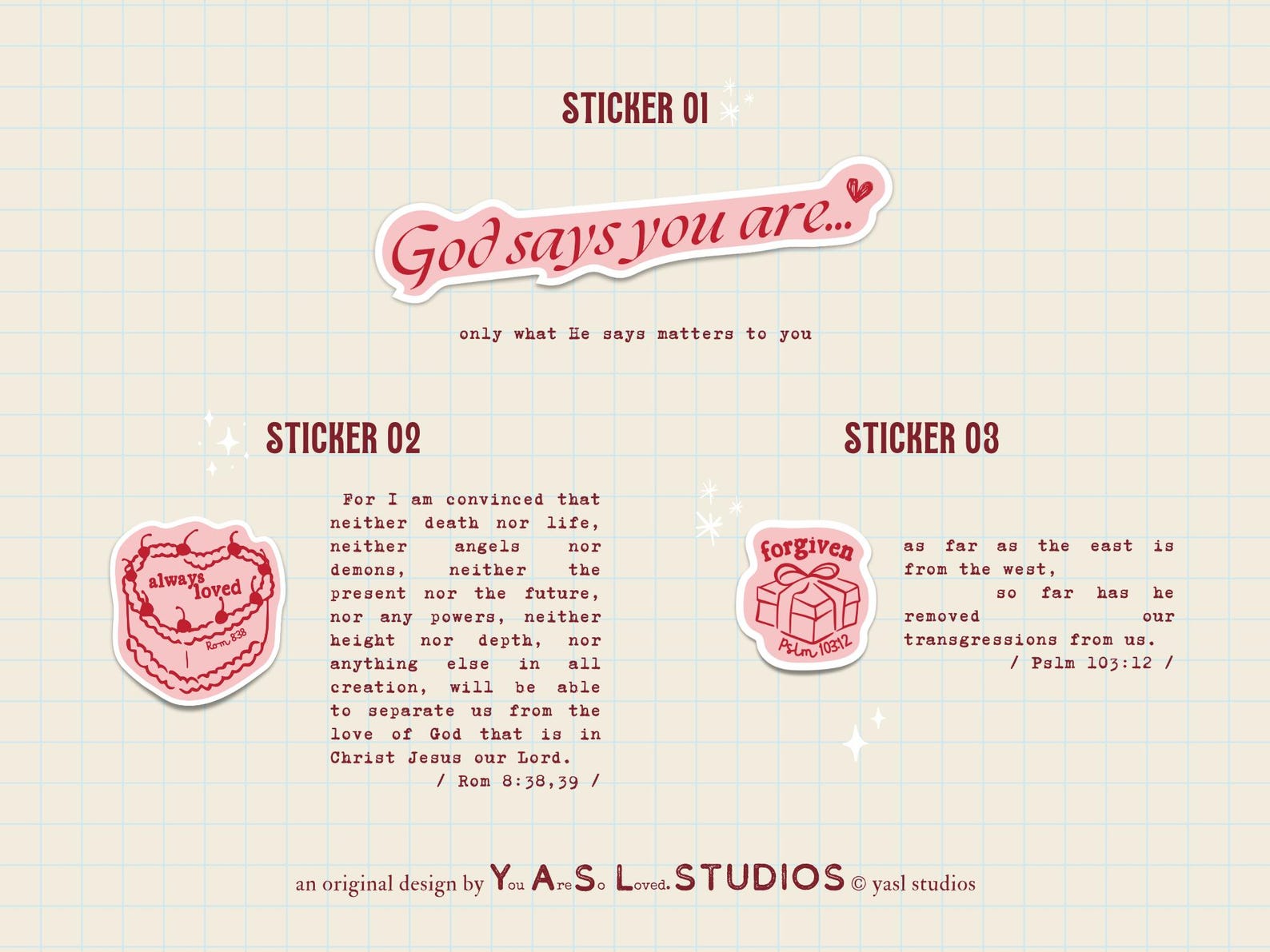 Christian Inspirational Sticker Bundle Faith-based Bible Verse Decals ...