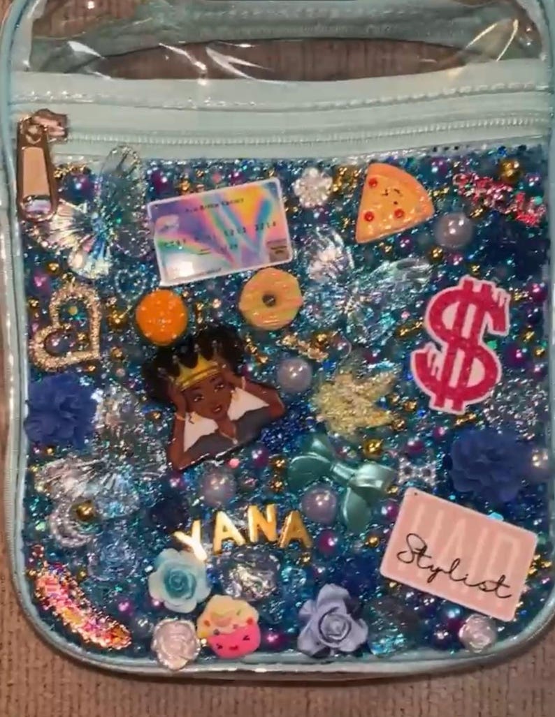 Custom Blue 'yana' "junk" Crossbody Bag - Etsy