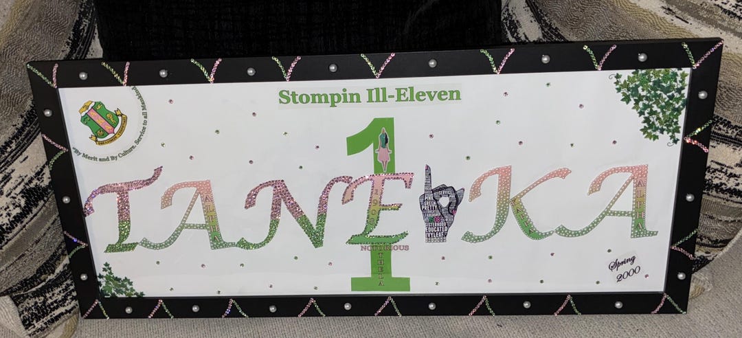 Custom Bedazzled 'alpha Kappa Alpha' Frame - Etsy