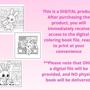 Kawaii Bunny Coloring Pages for Kids and Adults, Cute Bunny Coloring ...
