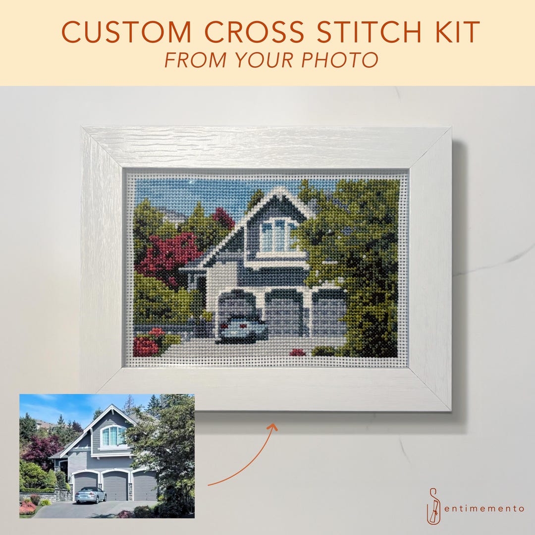 Custom Cross Stitch Kit, DIY Decor From Your Photo - Etsy