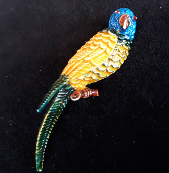 Vintage parrot brooch store