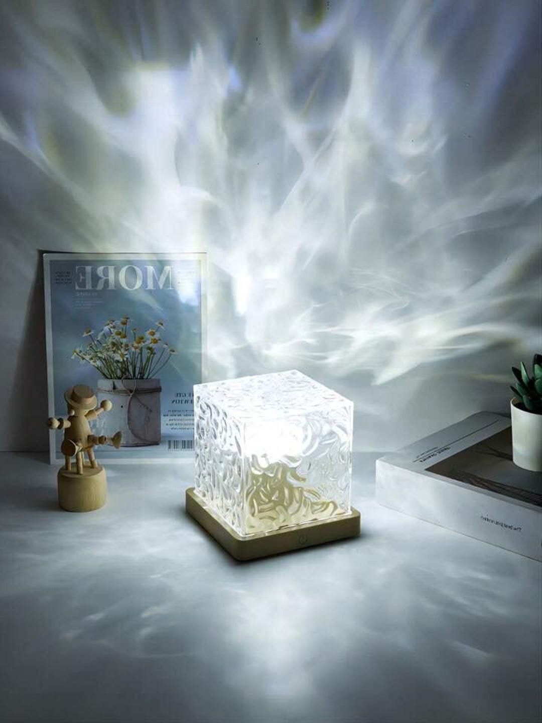 Ocean Wave Projector Light Cube Lamp, 16 Colors Lights Projector, Ocean ...