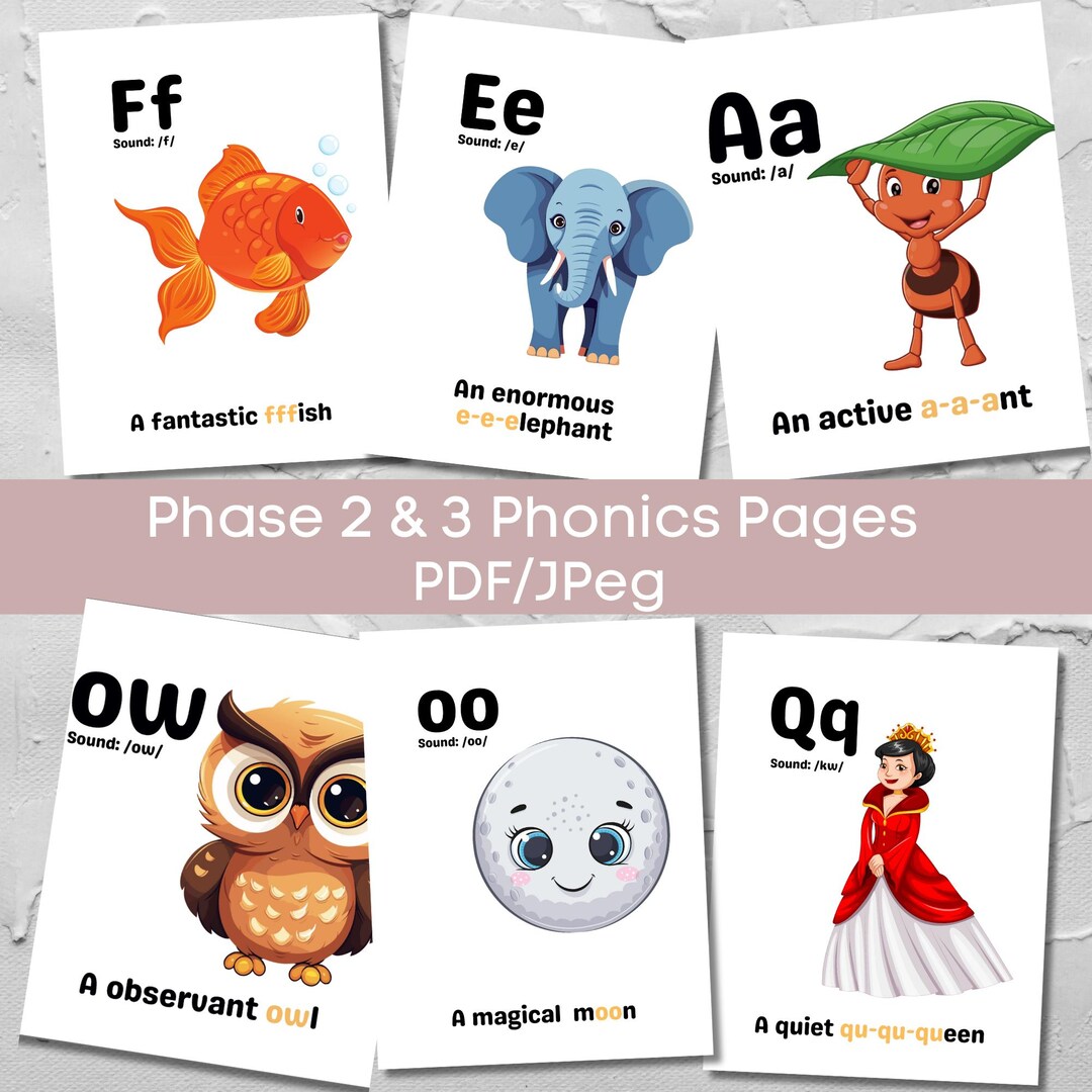 Phase 2 Phase 3 Phonics, Teaching Aid for Toddlers Ages 3-5 Years ...