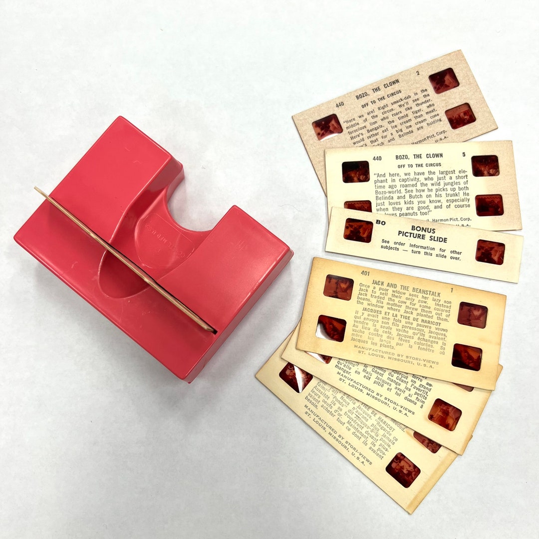 Vintage Mid Century 60s Pink Mini Viewfinder With Bozo the Clown Slides ...