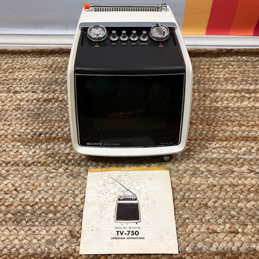 Vintage 60s 70s White Space Age Sony TV-750 Mini Tv W Manual - Etsy