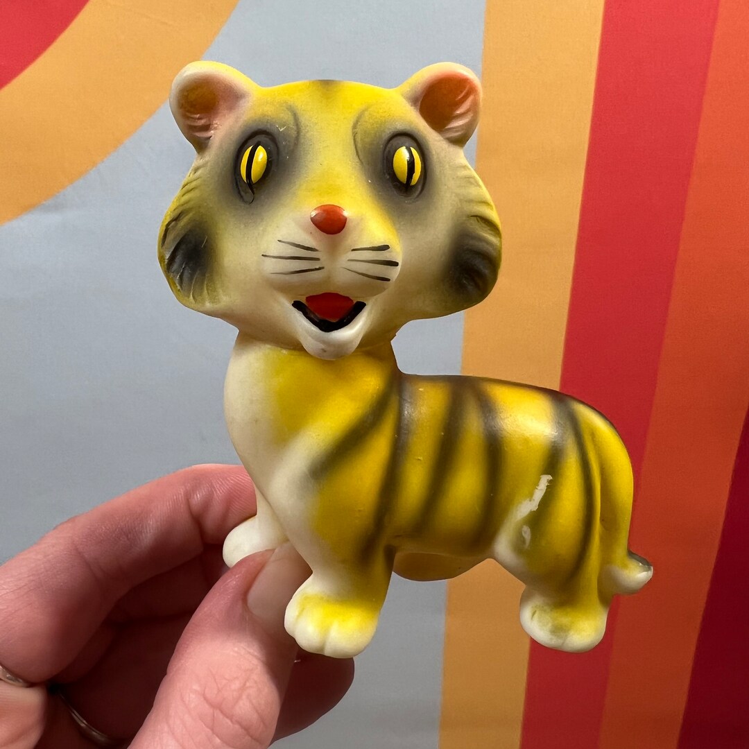 Vintage 60s Rubber Tiger Toy Japan Kitsch - Etsy