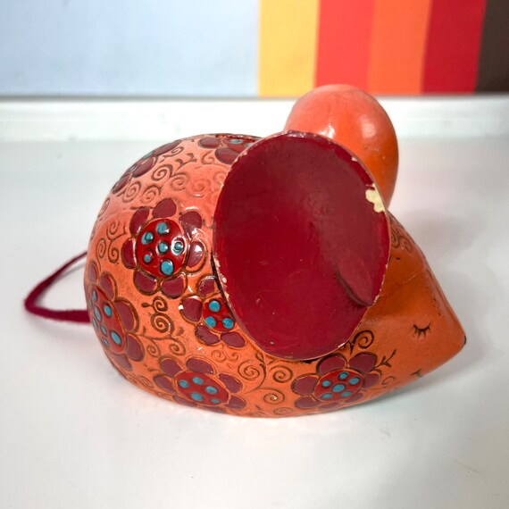 Vintage mid Century 60s Orange Neon Mouse Chalkware B… - Gem
