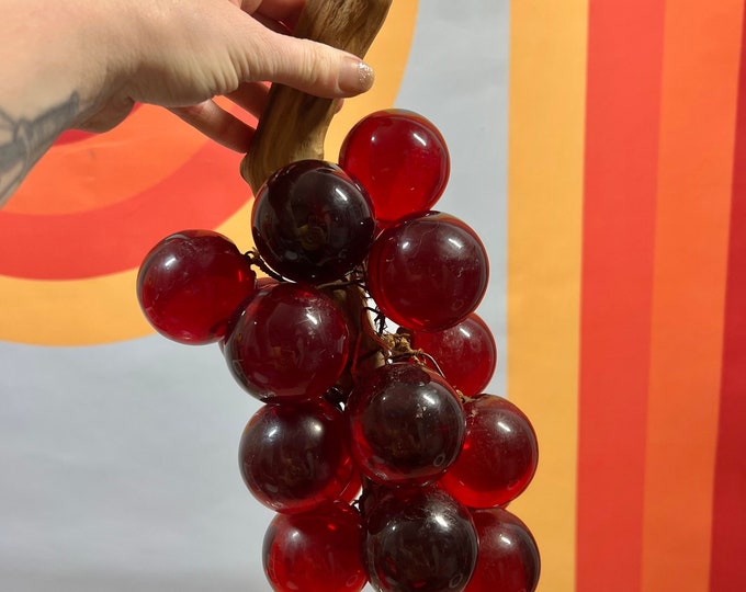 Vintage Purple Lucite Acrylic Grapes Bunch W Stem Mid Century 12” - Etsy