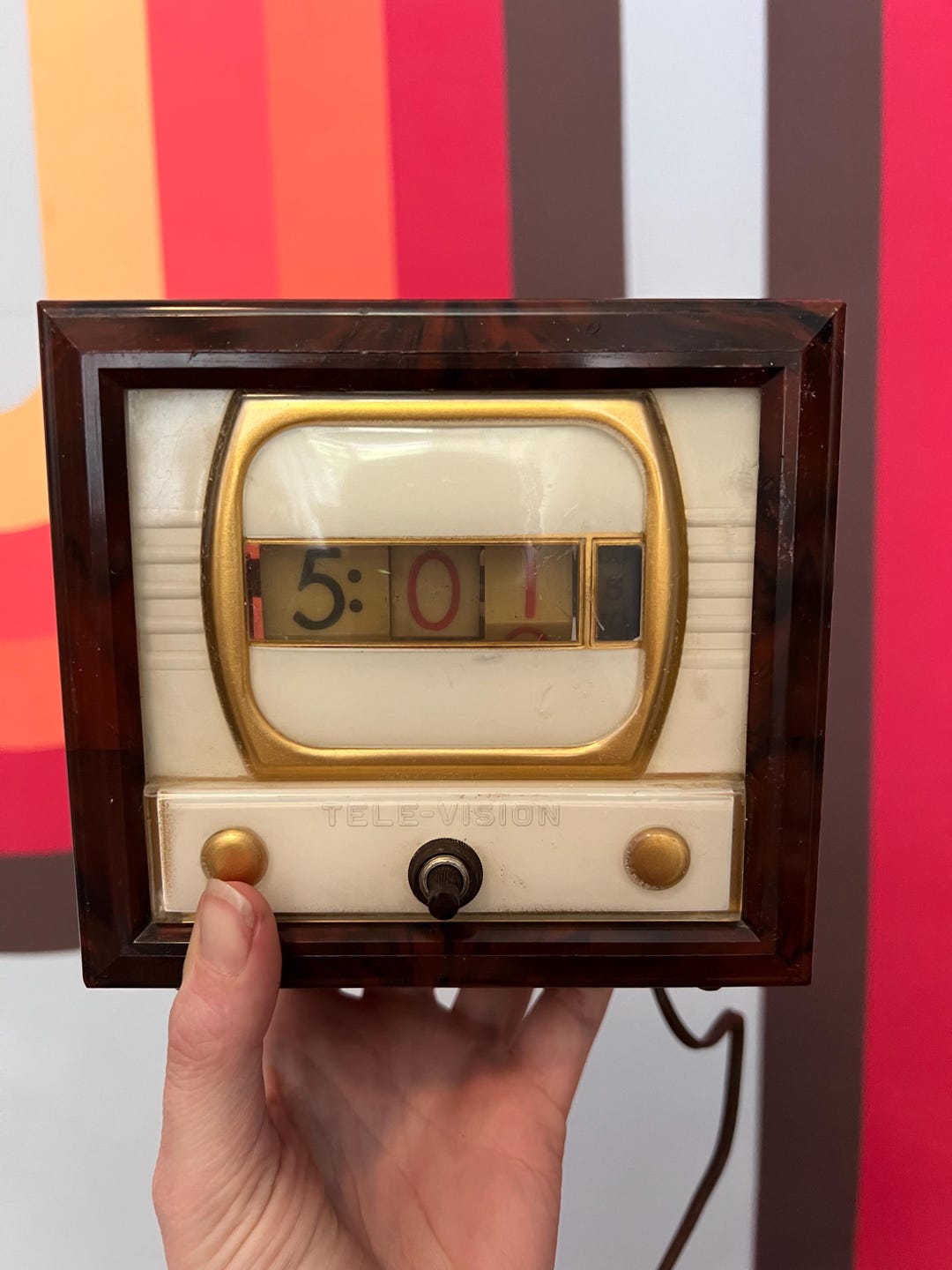 Vintage 50s Numechron Television Flip Clock Works! - Etsy