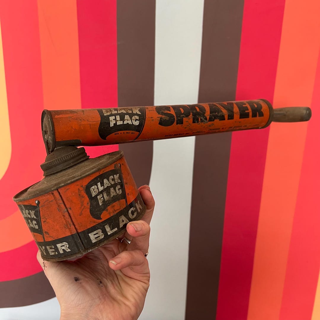 Vintage Mid Century Black Flag Rusty Metal Bug Killer Spray Poison - Etsy