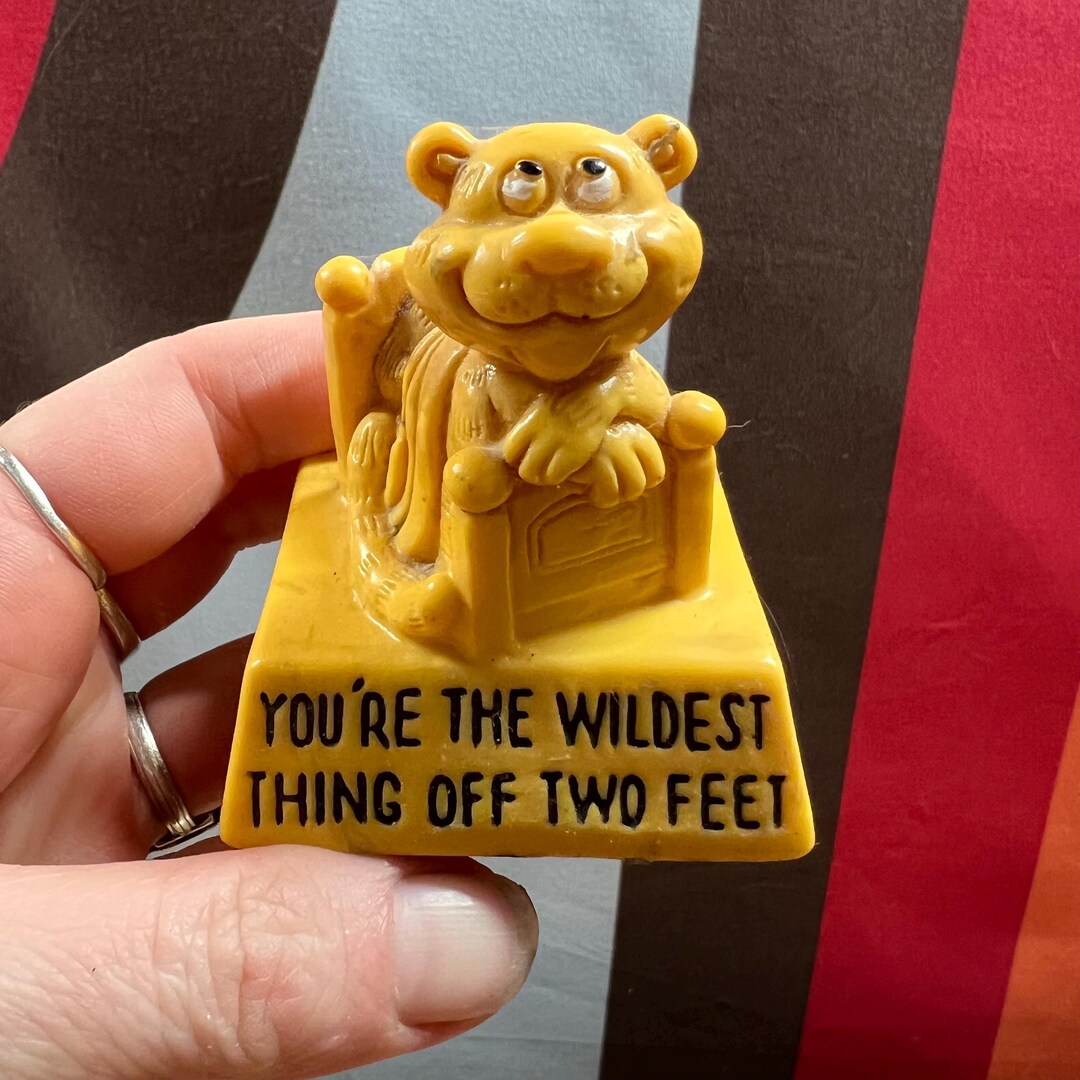 Vintage Mid Century 60s Yellow Lion youre the Wildest Thing off Two ...