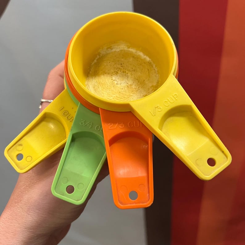 Vintage Mid Century 70s Tupperware Multicolored Measuring Cups - Etsy