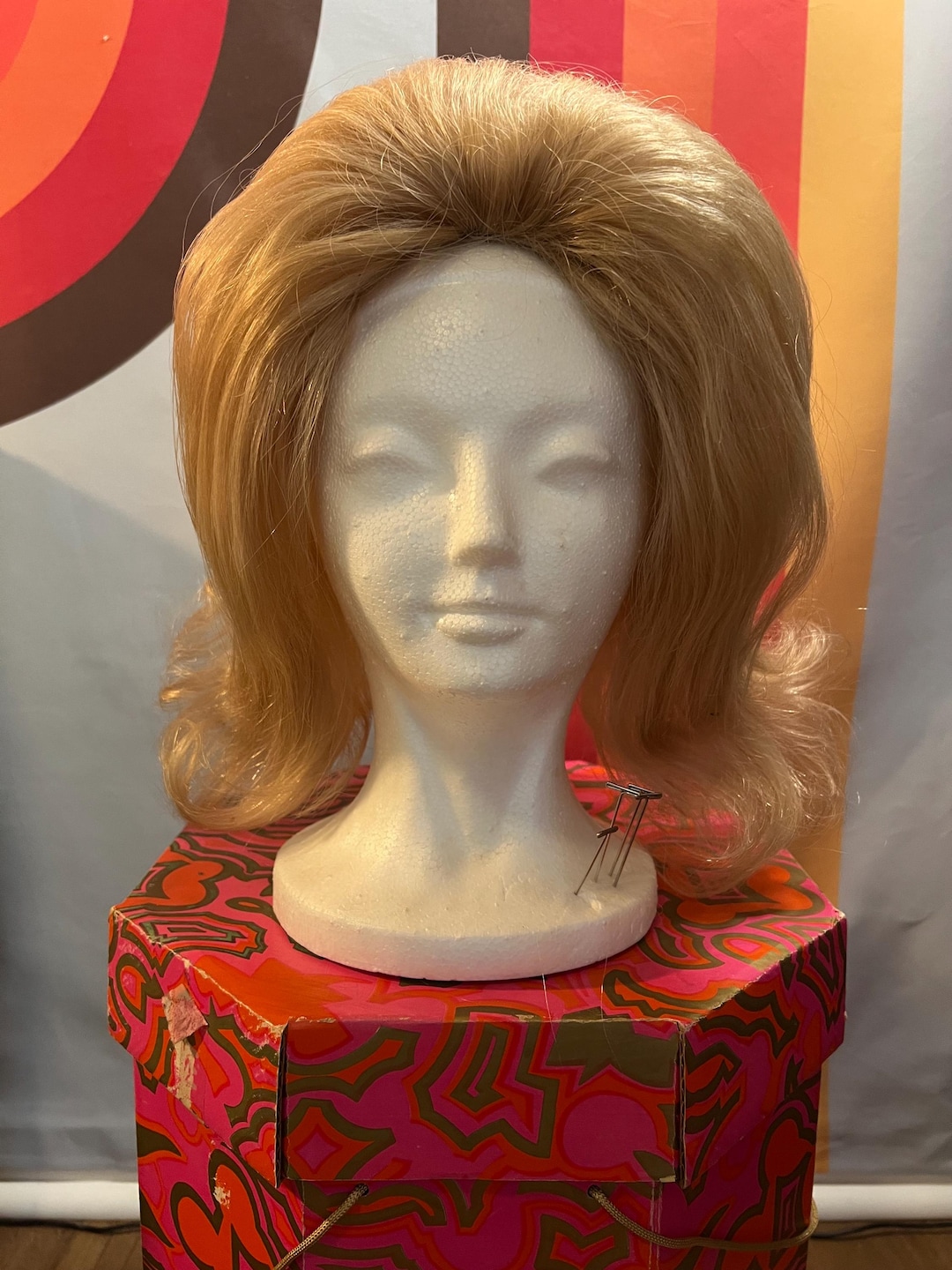 Vintage Mid Century 60s Blonde 100% Human Hair Flip Bob Wig W Head - Etsy