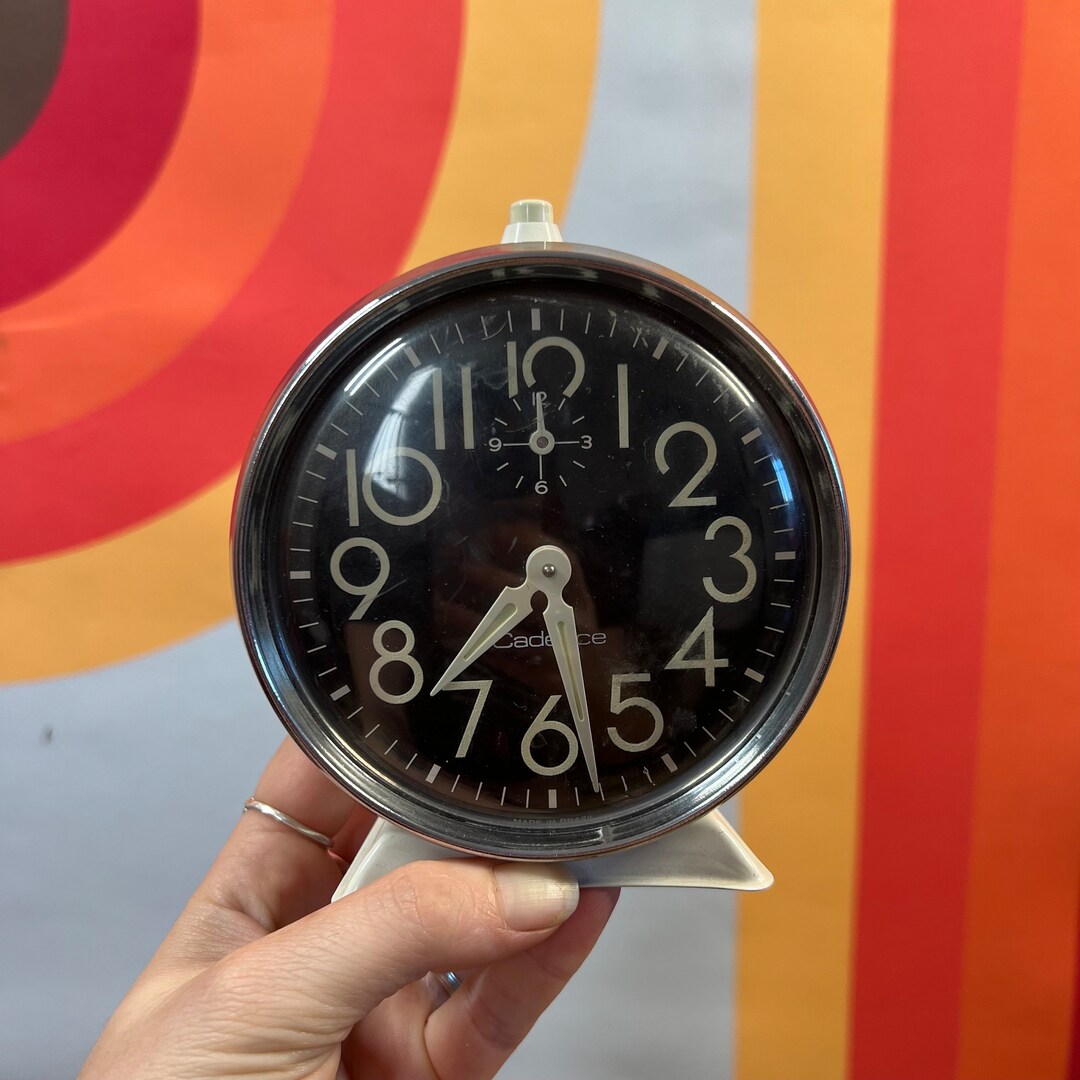 Vintage 60s Cadence Space Age White Round Alarm Clock Brazil - Etsy