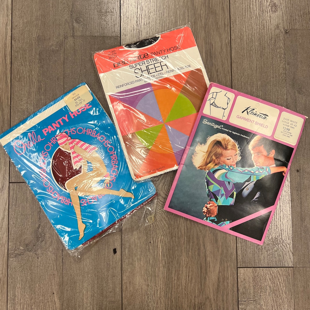 Vintage 60s 70s Deadstock Pantyhose Tights & Armpit Sweat Guard Tall - Etsy