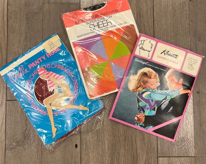 Vintage 60s 70s Deadstock Pantyhose Tights & Armpit Sweat Guard Tall - Etsy