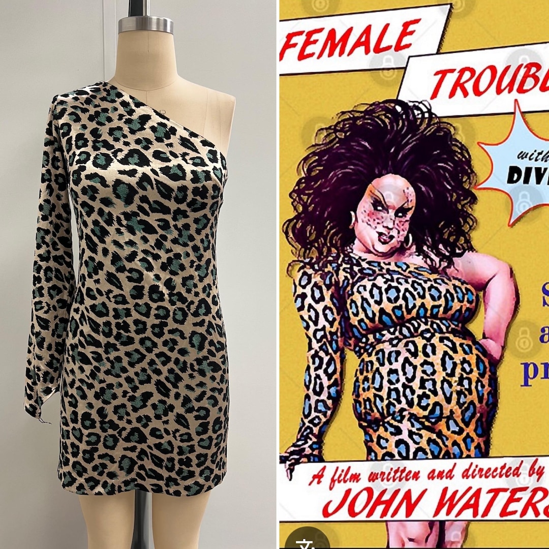 Handmade John Waters Female Trouble One Shoulder Leopard Dress M - Etsy