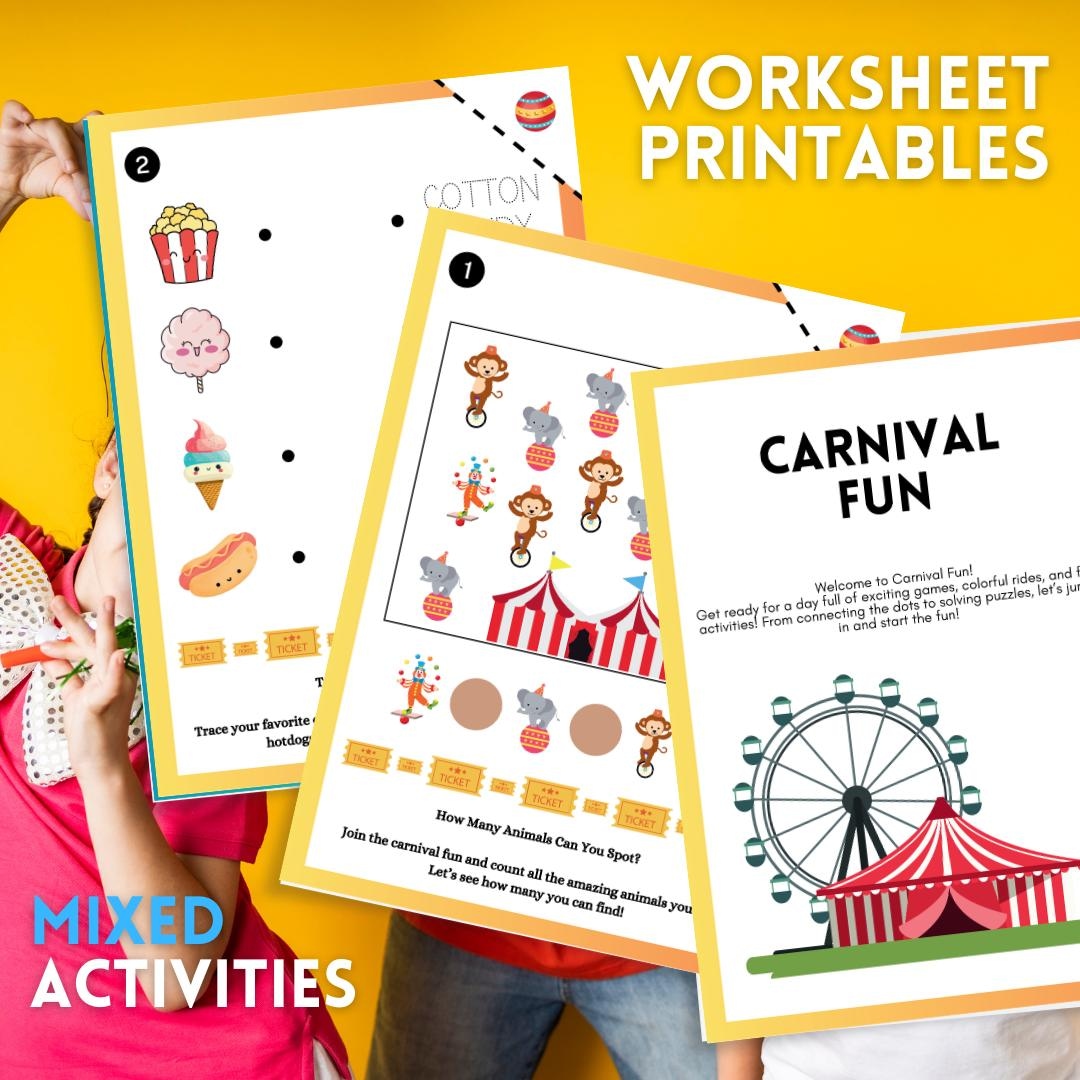 Carnival & Mardi Gras Worksheet Printables, Fun Kids Activities With ...