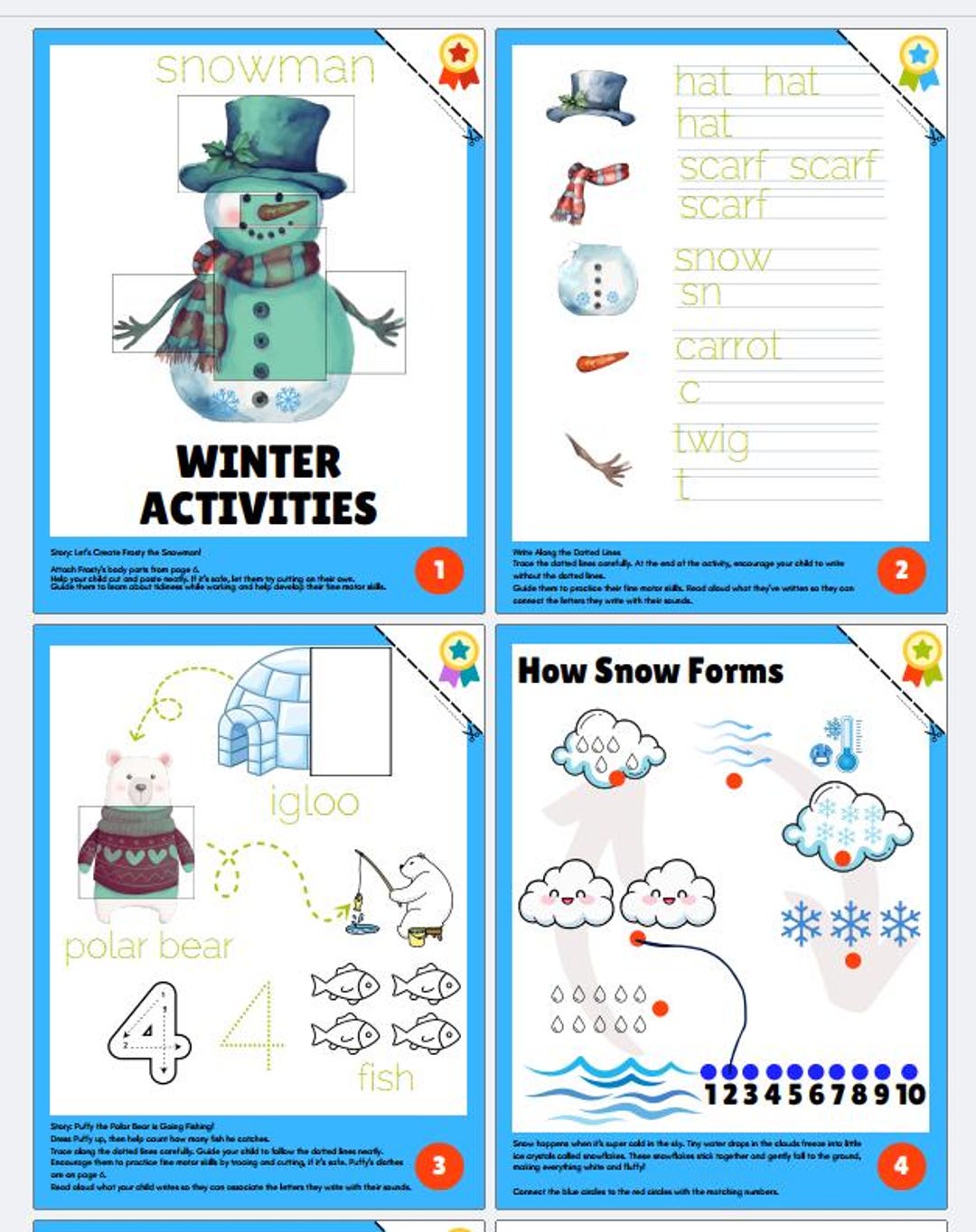 Winter Kids Activities Printables - Fun Winter-themed Bundle for Kids ...
