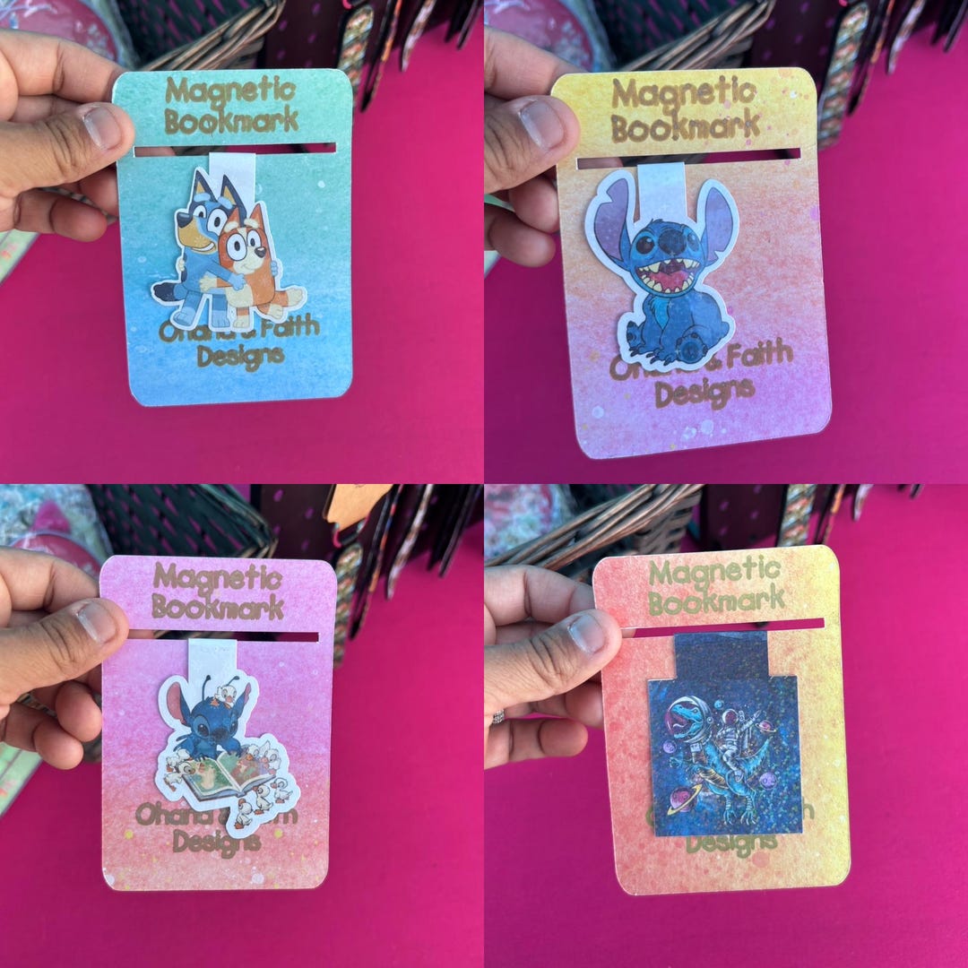 Cartoon Magnetic Bookmarks - Etsy