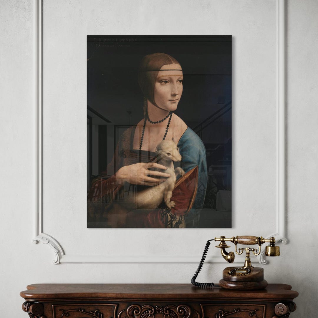 Da Vinci Lady With Ermine Print – Renaissance Portrait, Recycled ...