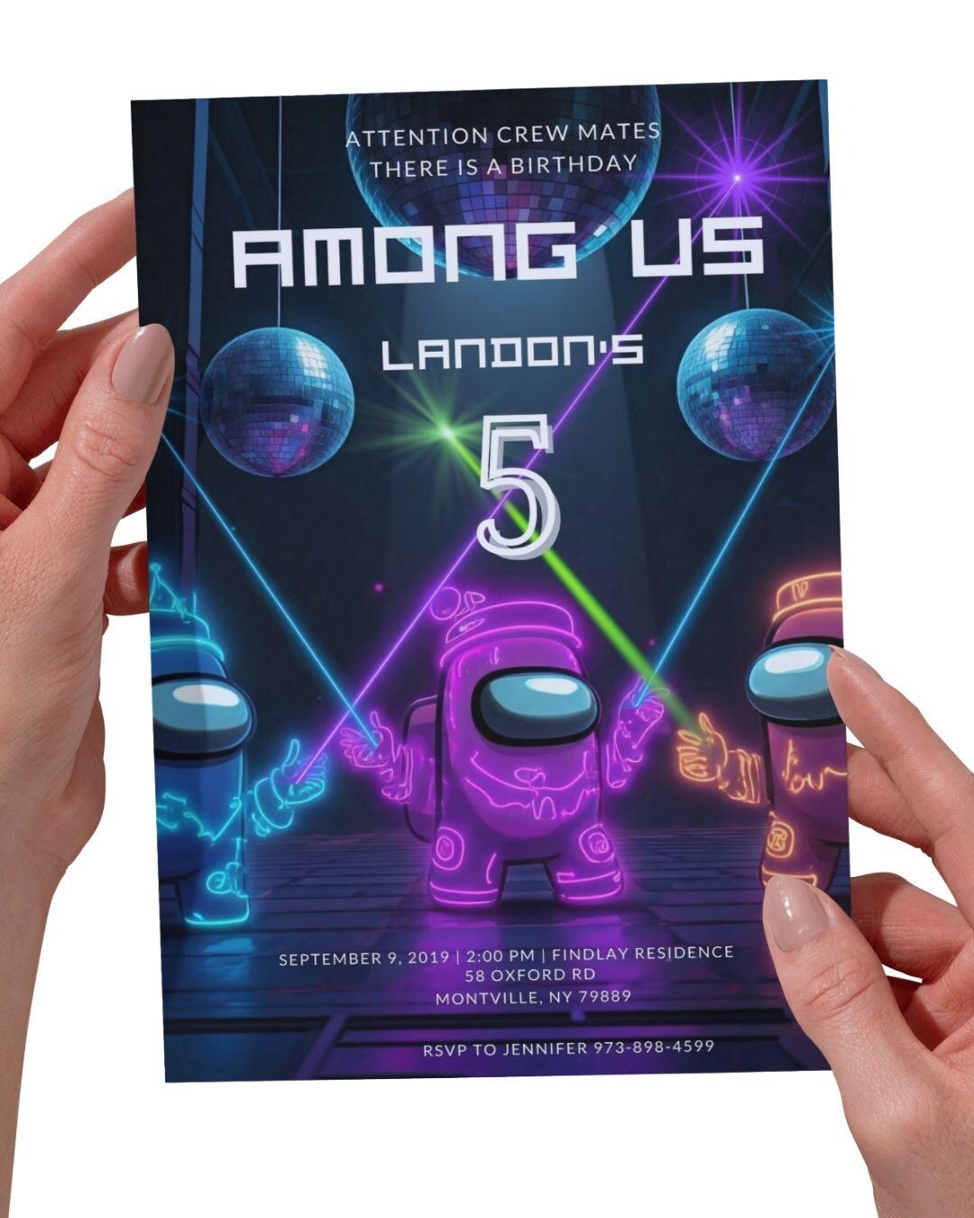 Among Us Laser Tag Birthday Invitation - Etsy
