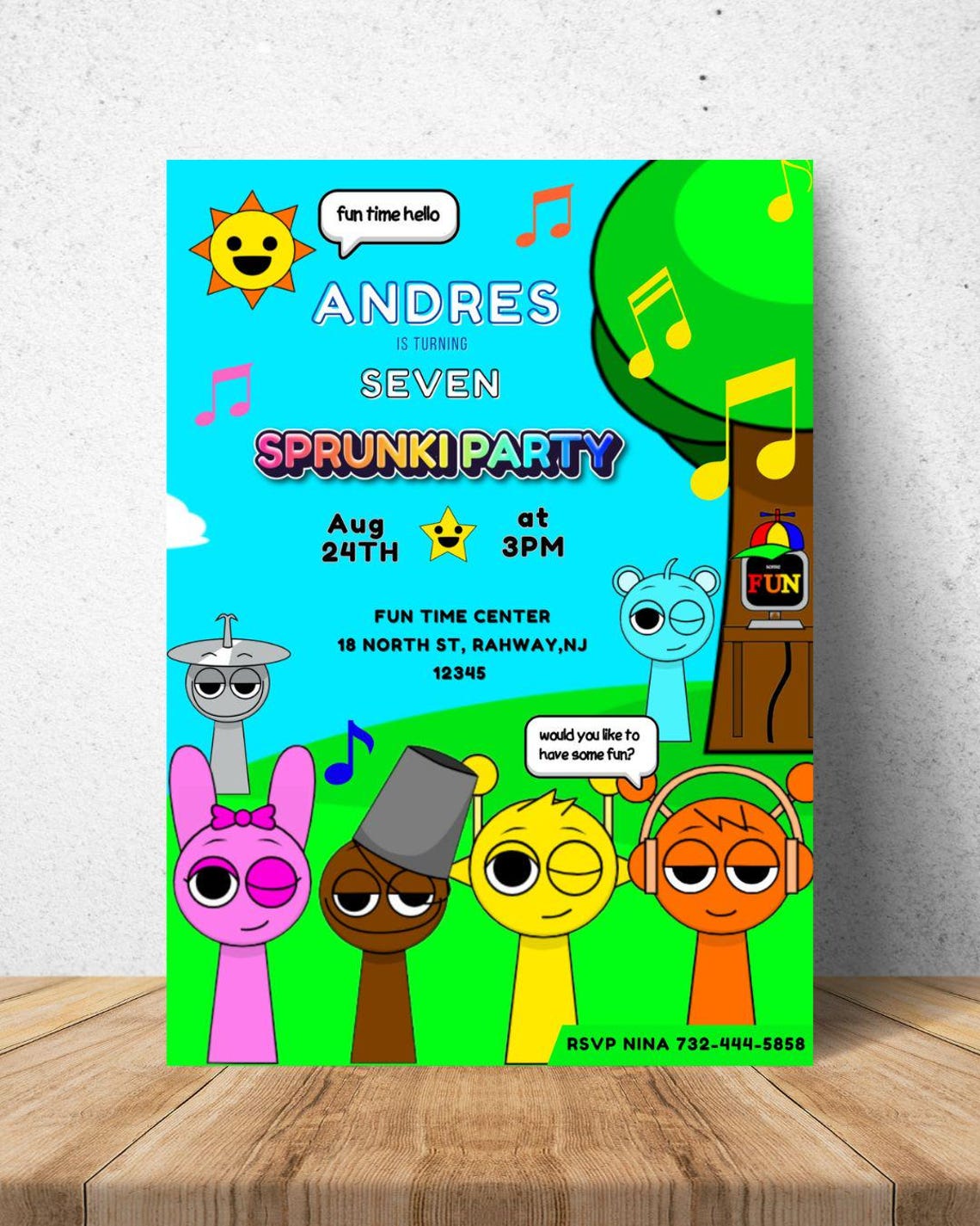 Sprunki Birthday Party Invitation - Etsy