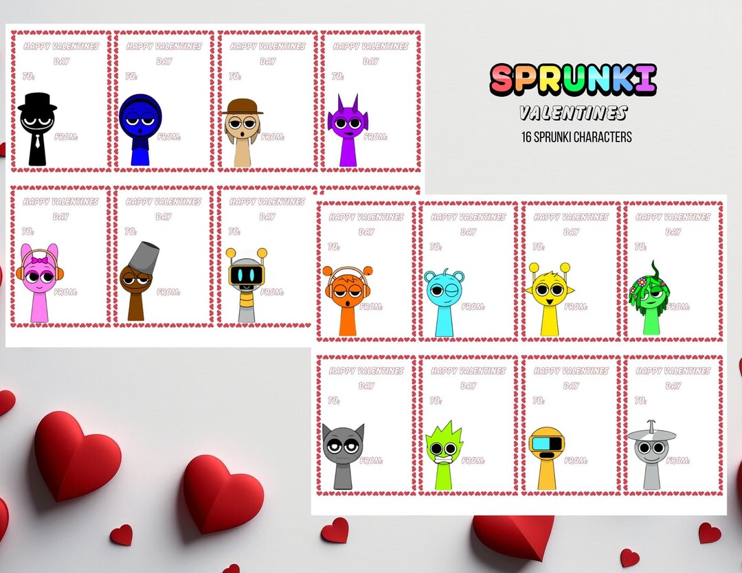 Sprunki Valentines, Sprunki Roblox Intercambio de San Valentín - Etsy ...