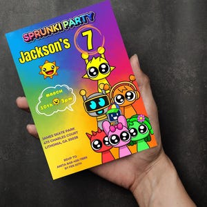 Sprunki Birthday Invitation | Roblox Sprunki Incredibox | Template ...