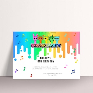 Sprunki Roblox-inspired Digital Birthday Party Invitation ...