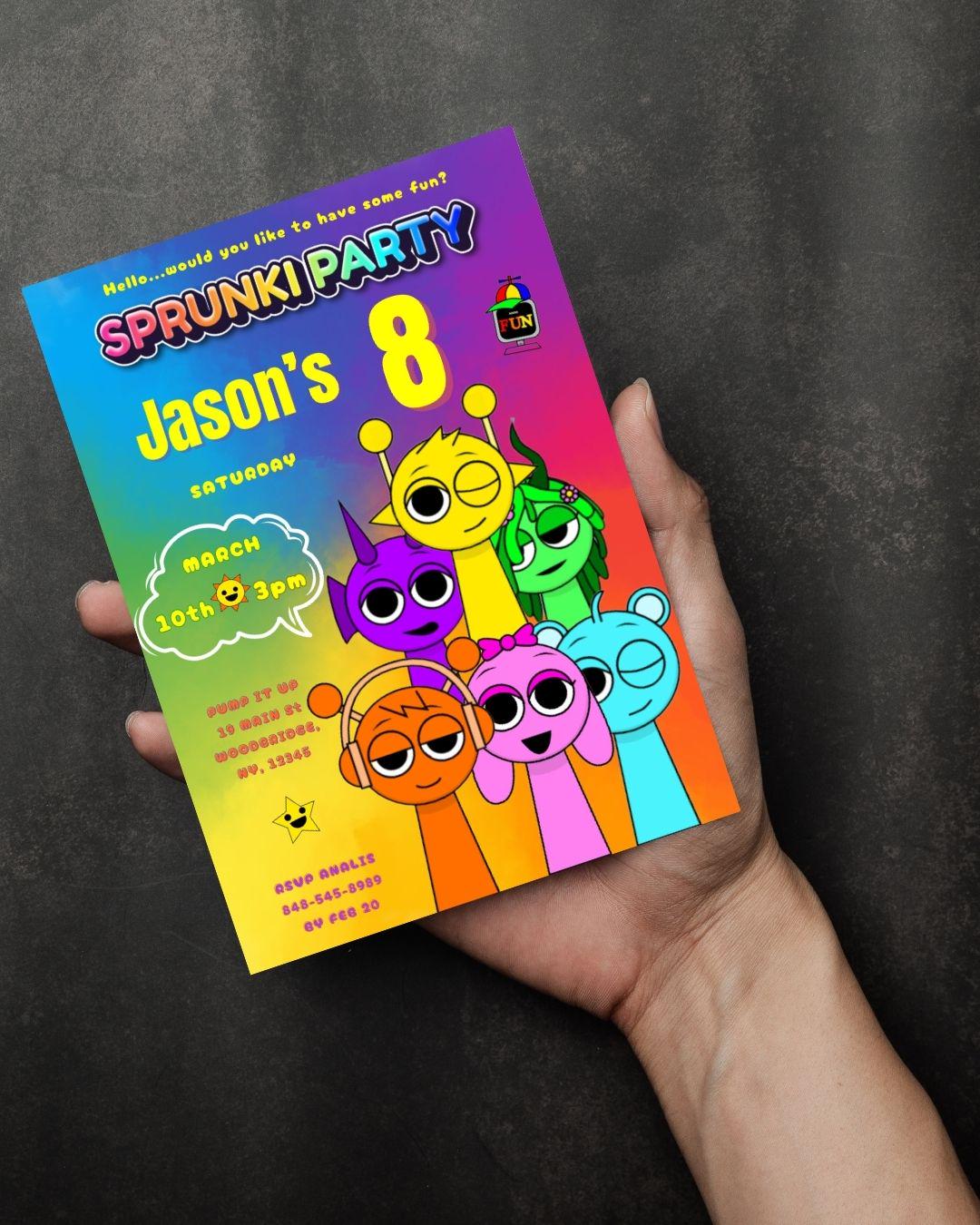 Sprunki Birthday Party Invitation - Etsy