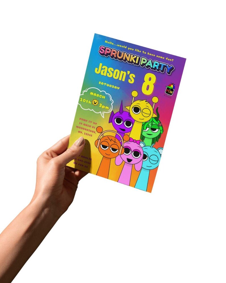 Sprunki Birthday Party Invitation - Etsy