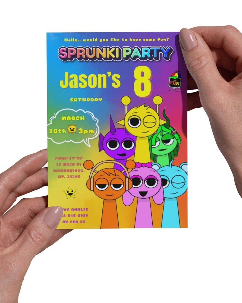 Sprunki Birthday Party Invitation - Etsy